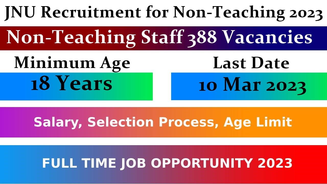 JNU Recruitment 2023, Vacancy Availability for Non-Teaching 388 Posts, Apply Online - Sarkari Result