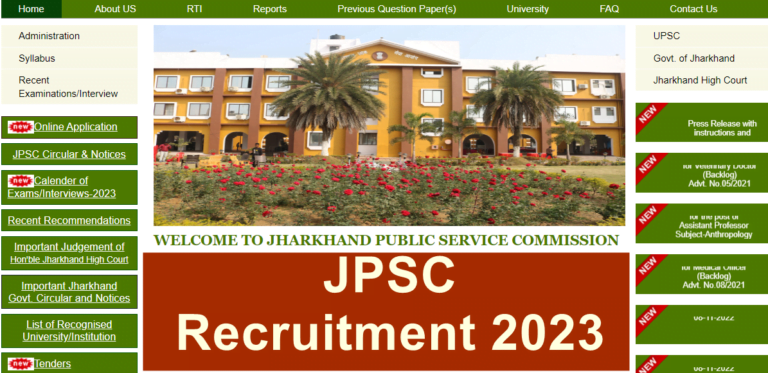 Jpsc Recruitment 2023 Notification Released For 771 Vacancies Apply
